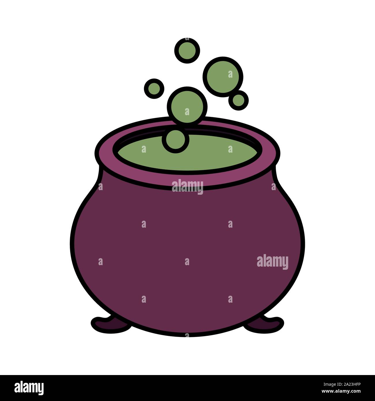 spell cauldron trick or treat happy halloween vector illustration Stock ...