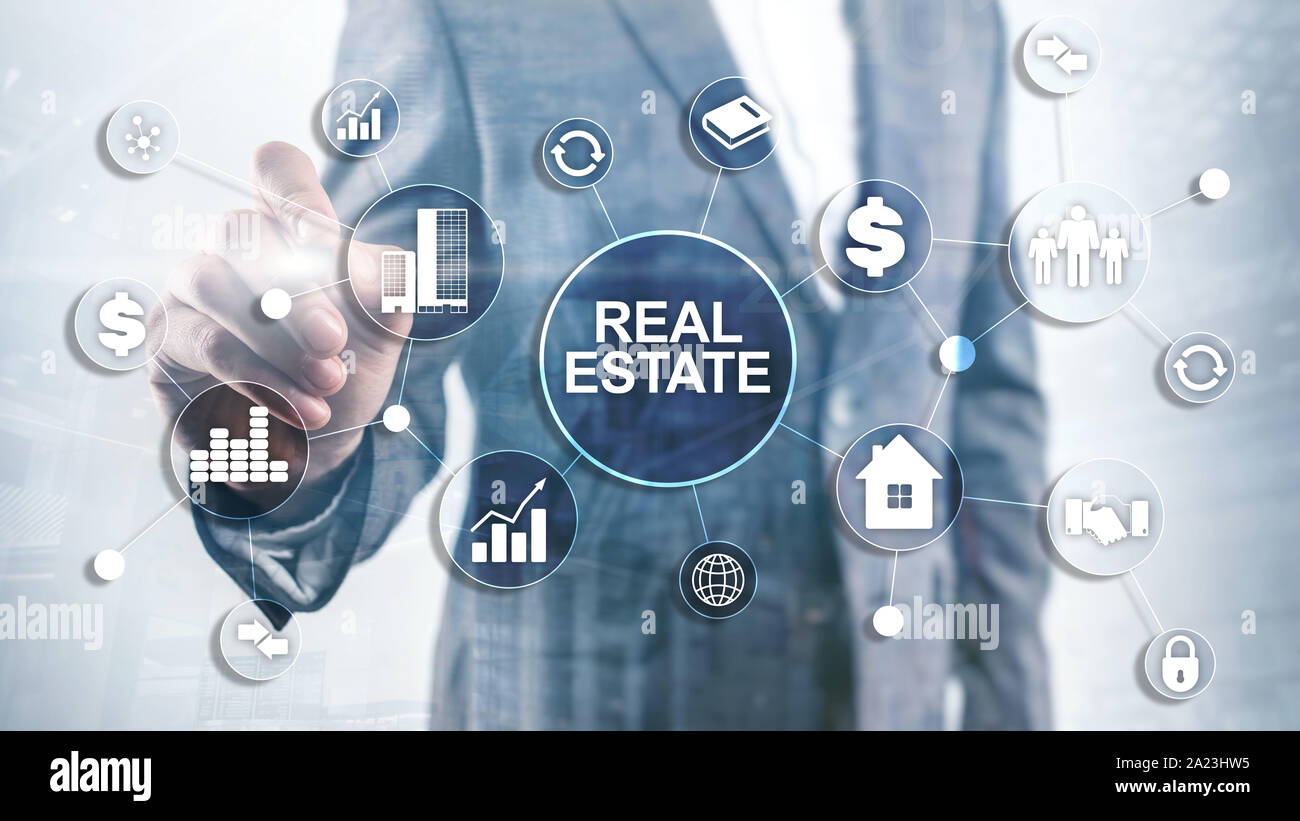 Real estate. Property insurance and security concept. Abstract business ...