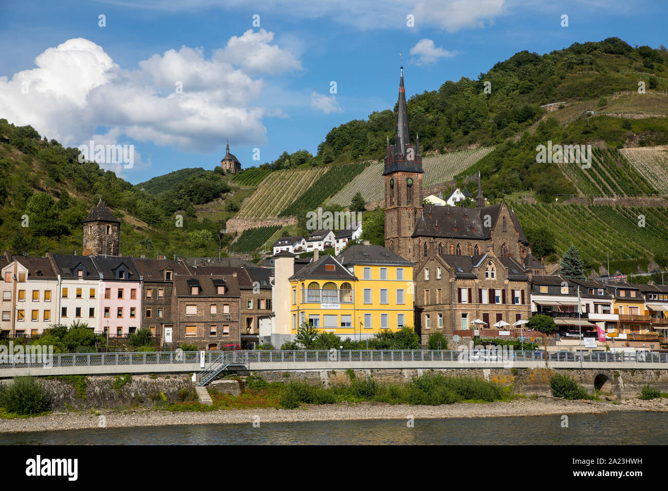 The village of Lorch am Rhein, in the Upper Middle Rhine Valley World ...