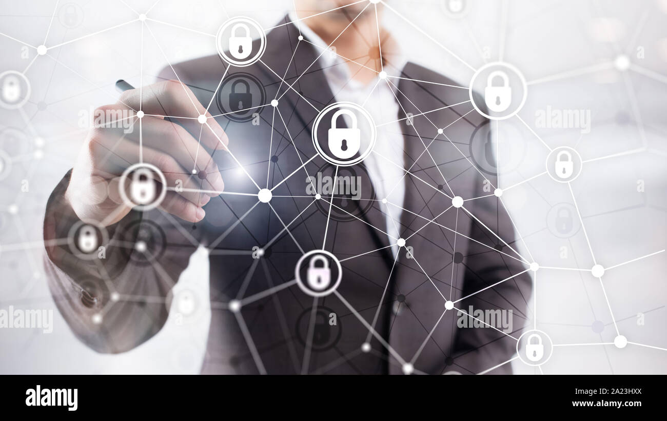 Cyber security, information privacy, data protection concept on modern ...