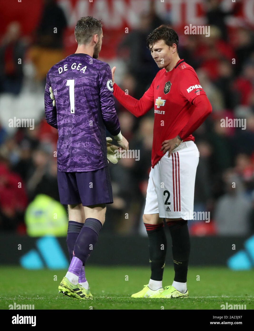 Manchester United goalkeeper David de Gea and Victor Lindelof after ...
