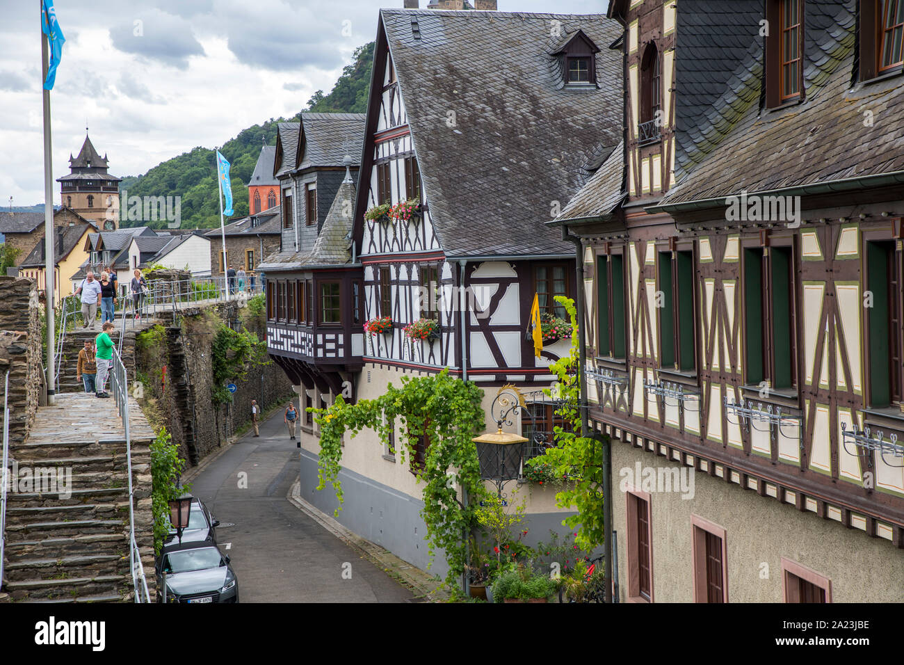 Old town of Oberwesel am Rhein, in the World Heritage Upper Middle ...