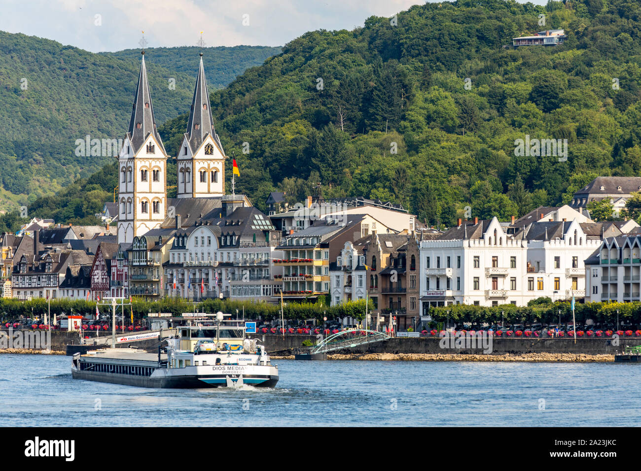 Old town of Boppard in the Rheingau, in the UNESCO World Heritage Upper ...