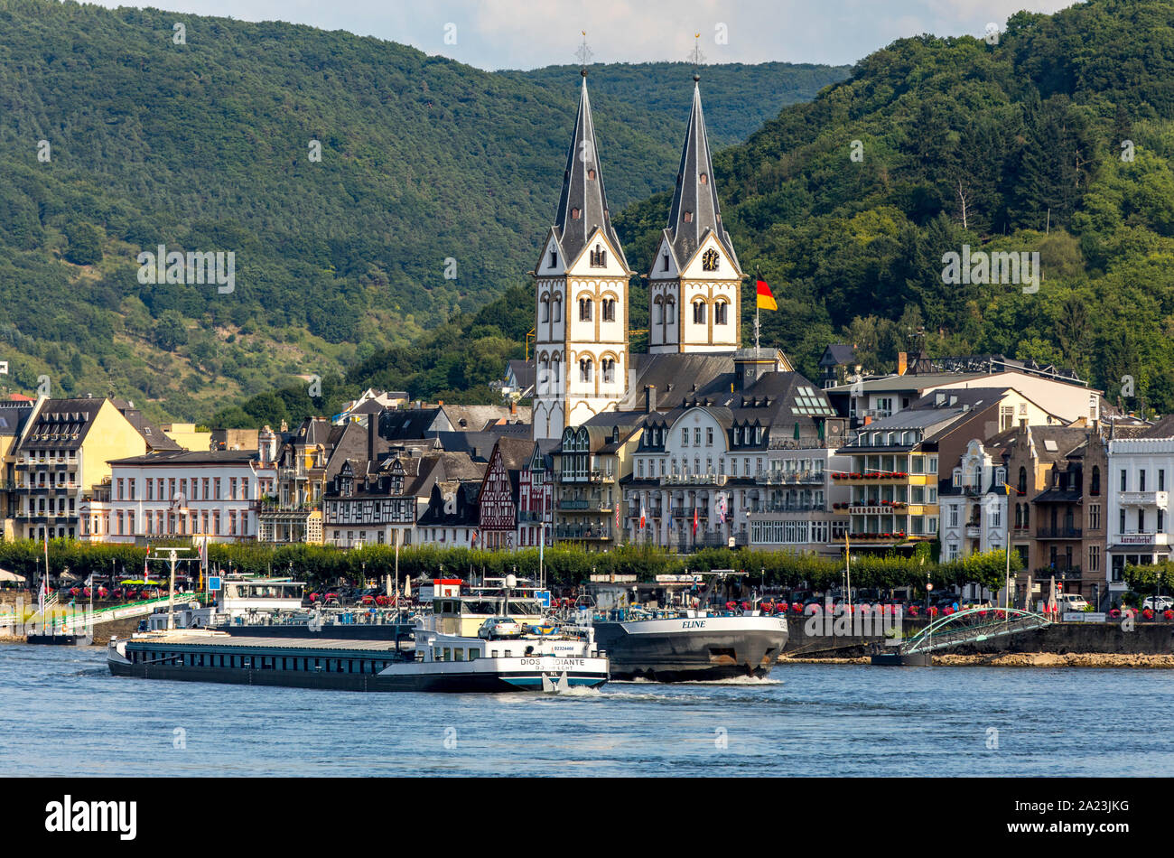 Old town of Boppard in the Rheingau, in the UNESCO World Heritage Upper ...