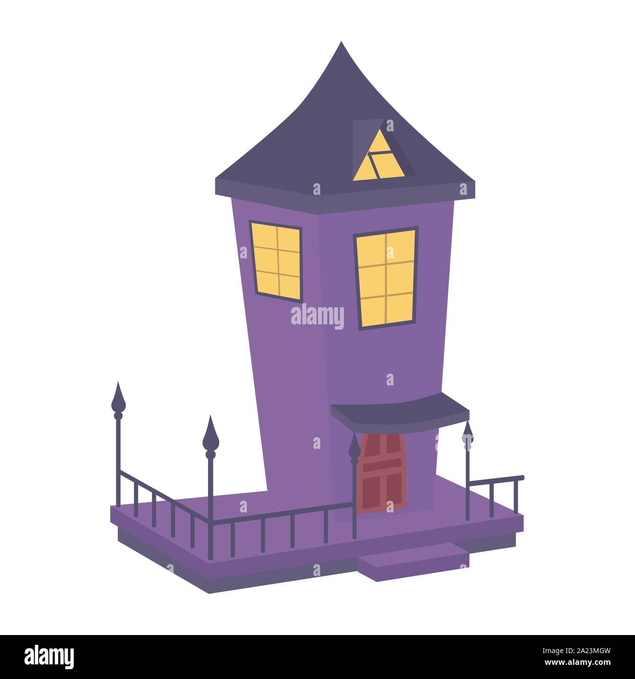haunted house trick or treat happy halloween vector illustration Stock ...