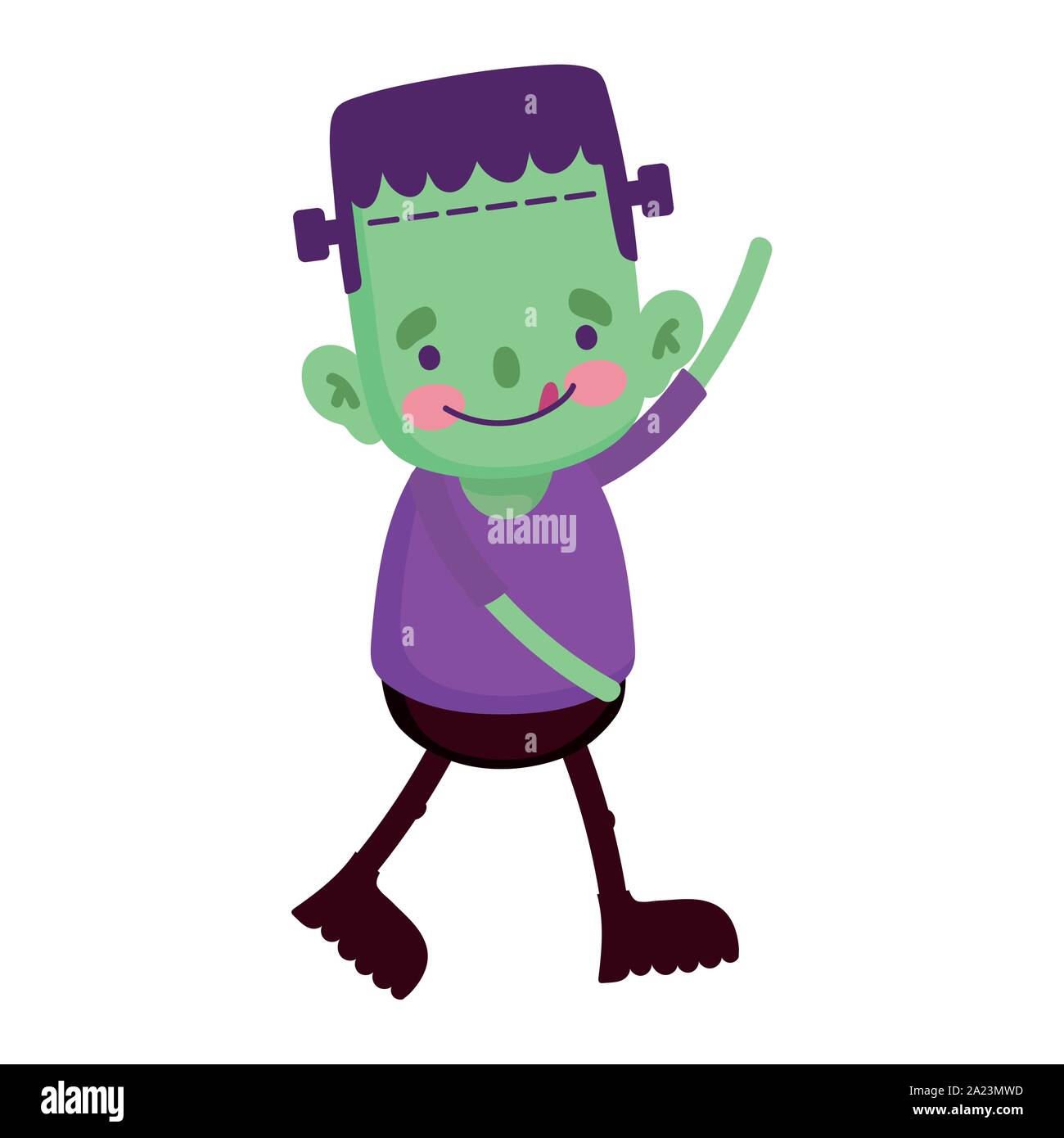 frankenstein trick or treat happy halloween vector illustration Stock ...