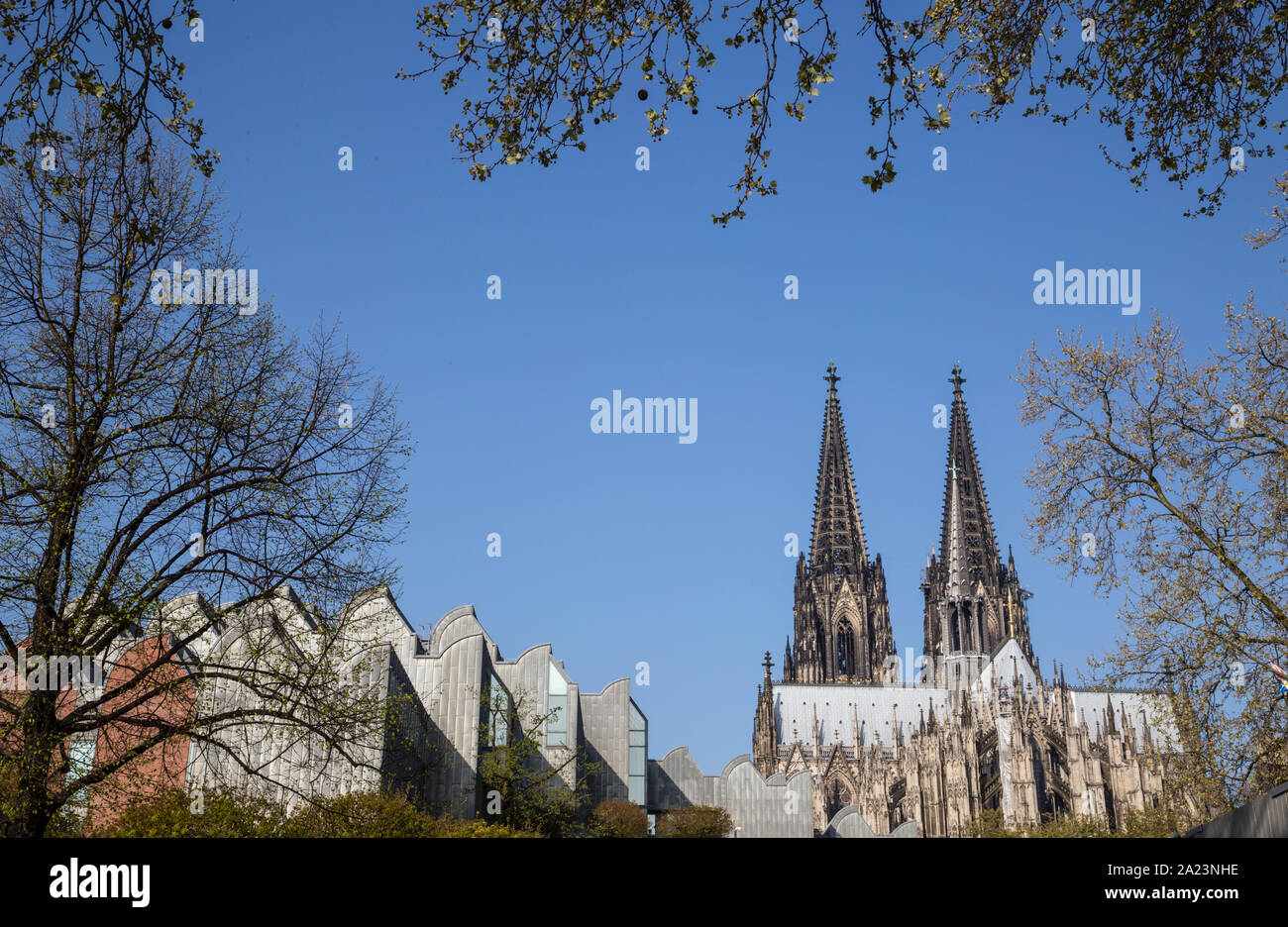 Scenic buildings and spires in Cologne, Germany Stock Photo - Alamy