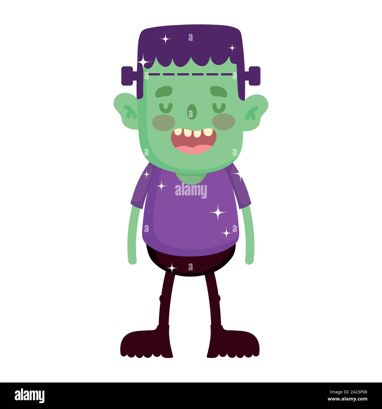 frankenstein trick or treat happy halloween vector illustration Stock ...