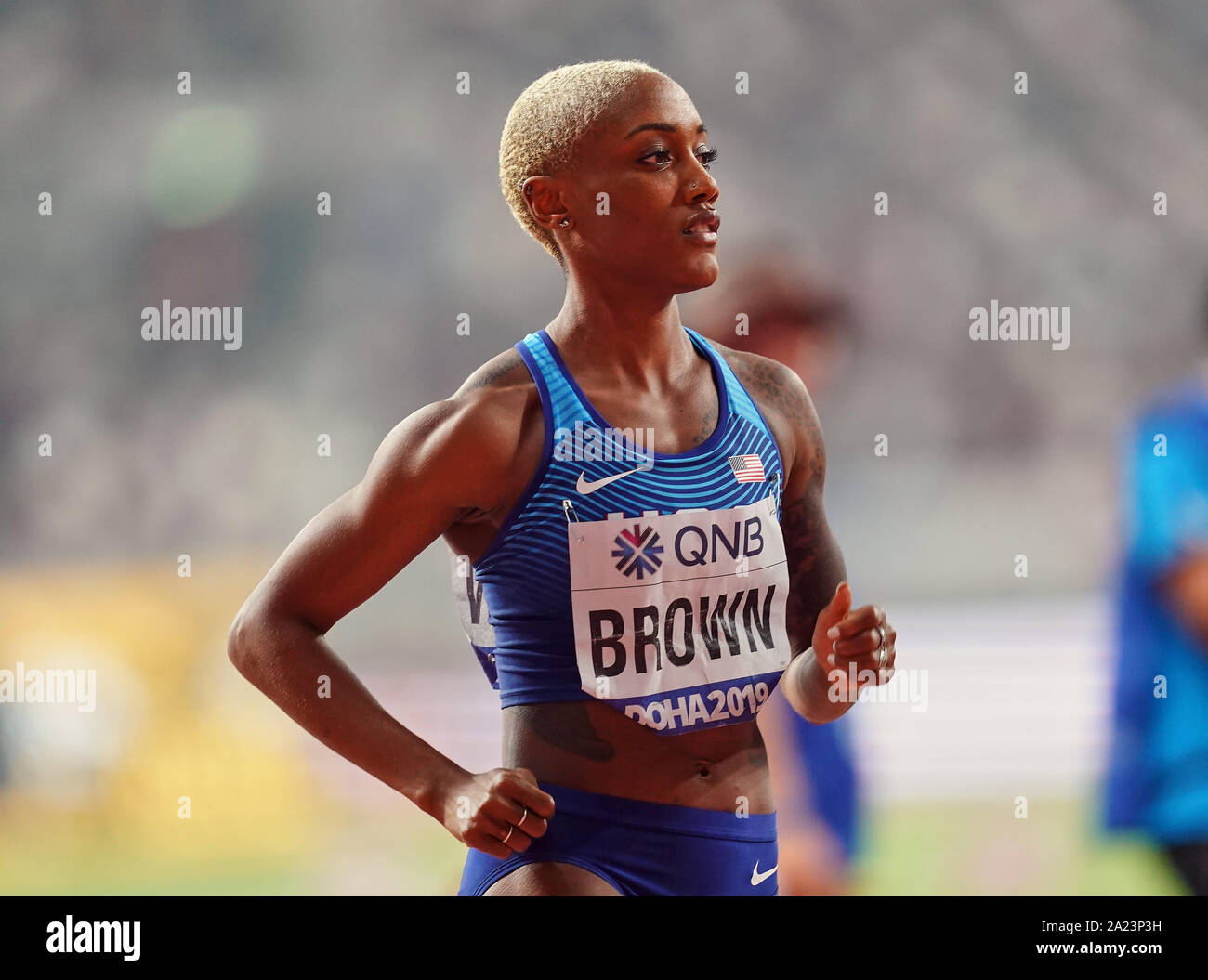 Doha, Qatar. 30th Sep, 2019. Ce'aira Brown of United States competing ...