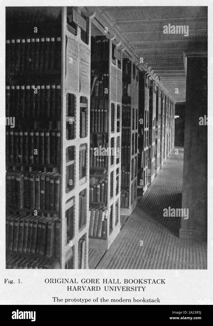 Original Gore Hall bookstack, Harvard University - the prototype of the ...