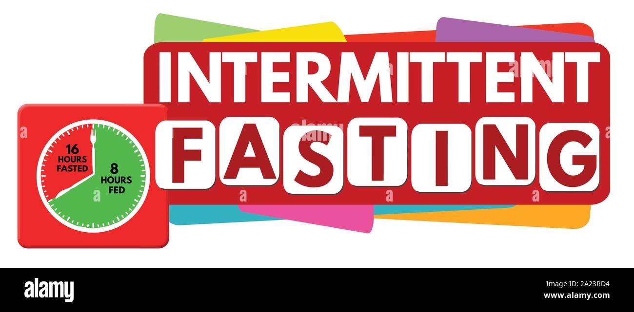 Intermittent fasting label or sticker on white background, vector ...
