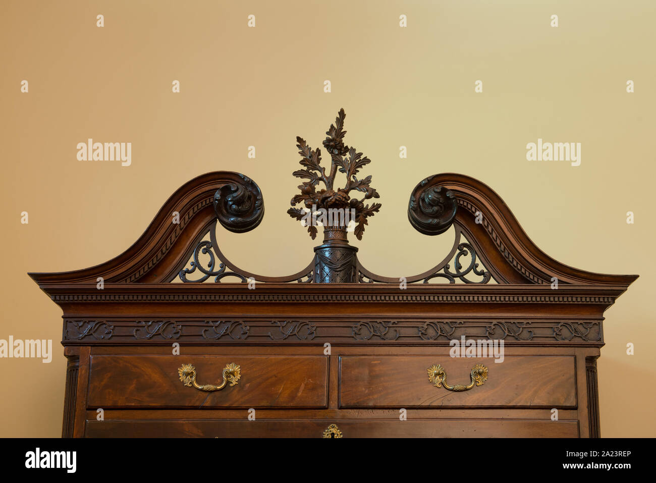 Ornamental detail in the Bayou Bend house museum, the Museum of Fine ...