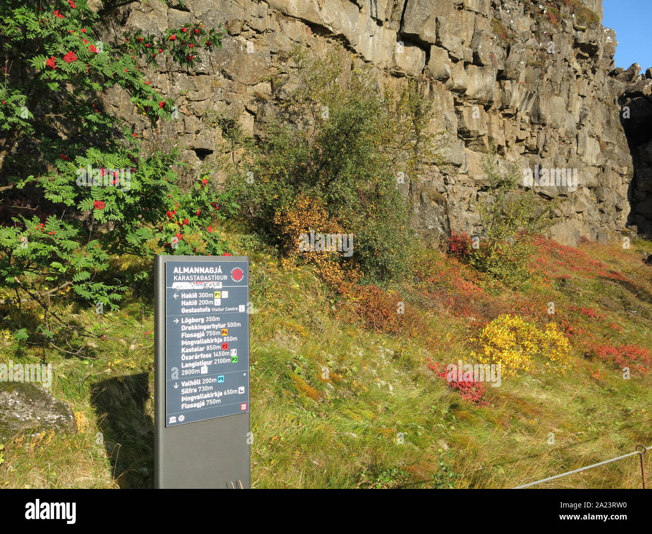 The information board with directions for tourists on the trail at ...
