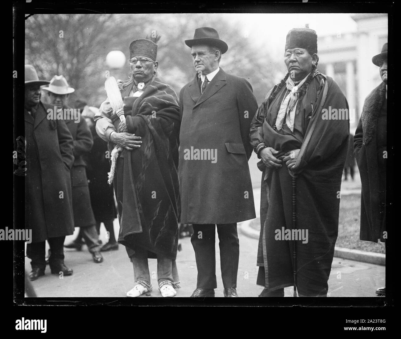 Osage Chief Bacon Rind, Commissioner Burke and Chief Paul Red Eagle at ...