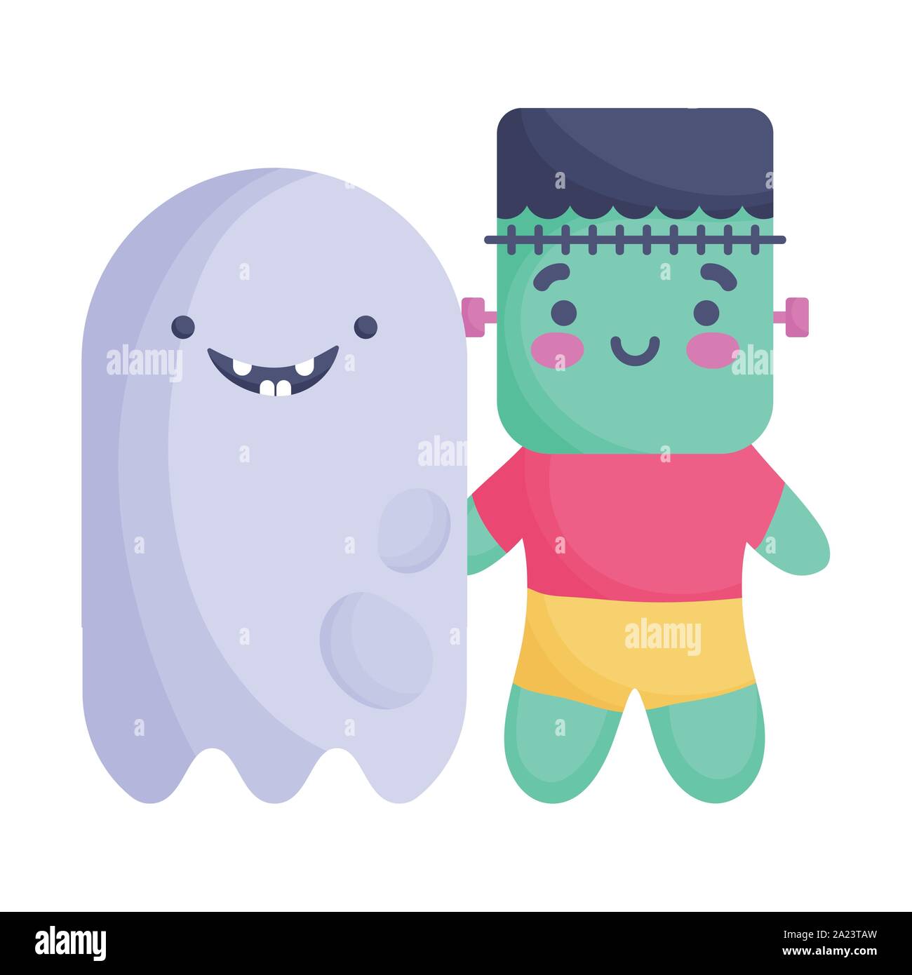 boy frankenstein and ghost costume trick or treat happy halloween ...