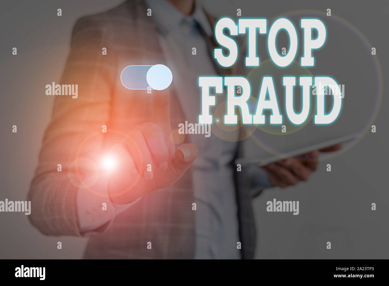 Writing note showing Stop Fraud. Business concept for campaign advices ...