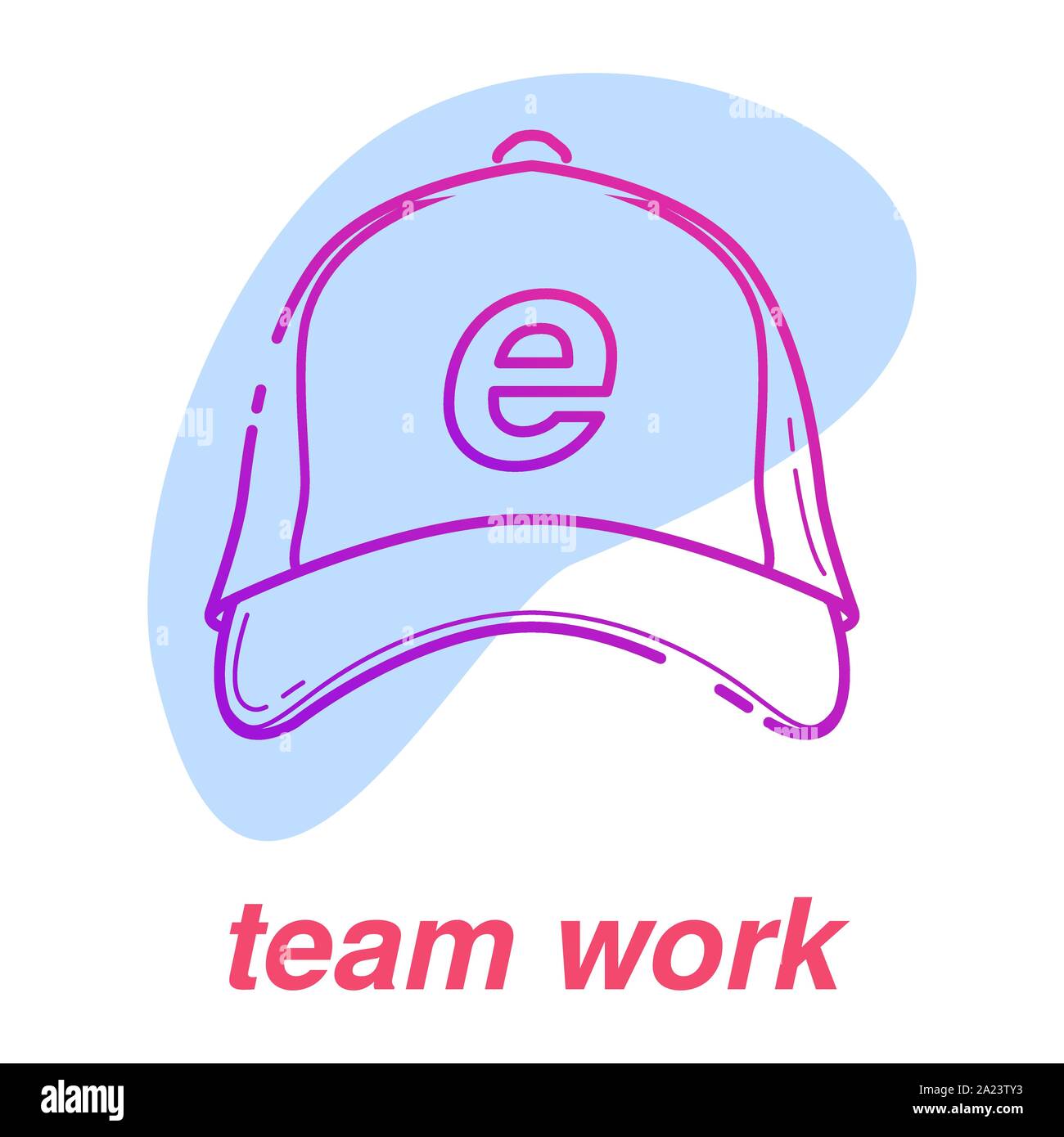 game team work icon, esports skills, vector line concept with team cap ...