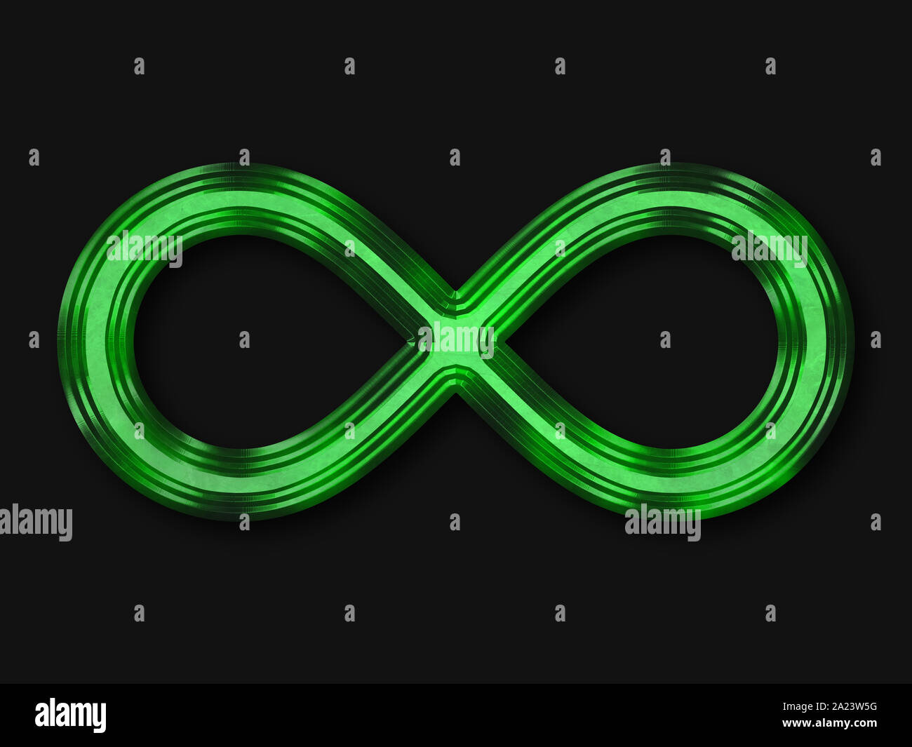 Infinity Symbol (green chrome Stock Photo - Alamy