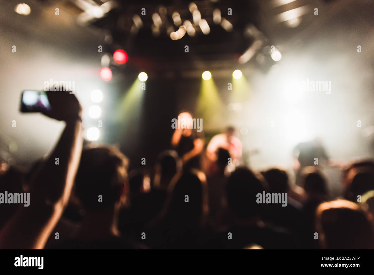 rock concert out of focus. fans at a concert of your favorite band ...