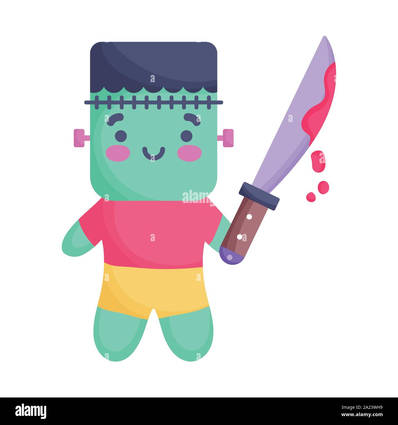 boy frankenstein costume with machete blood trick or treat happy ...
