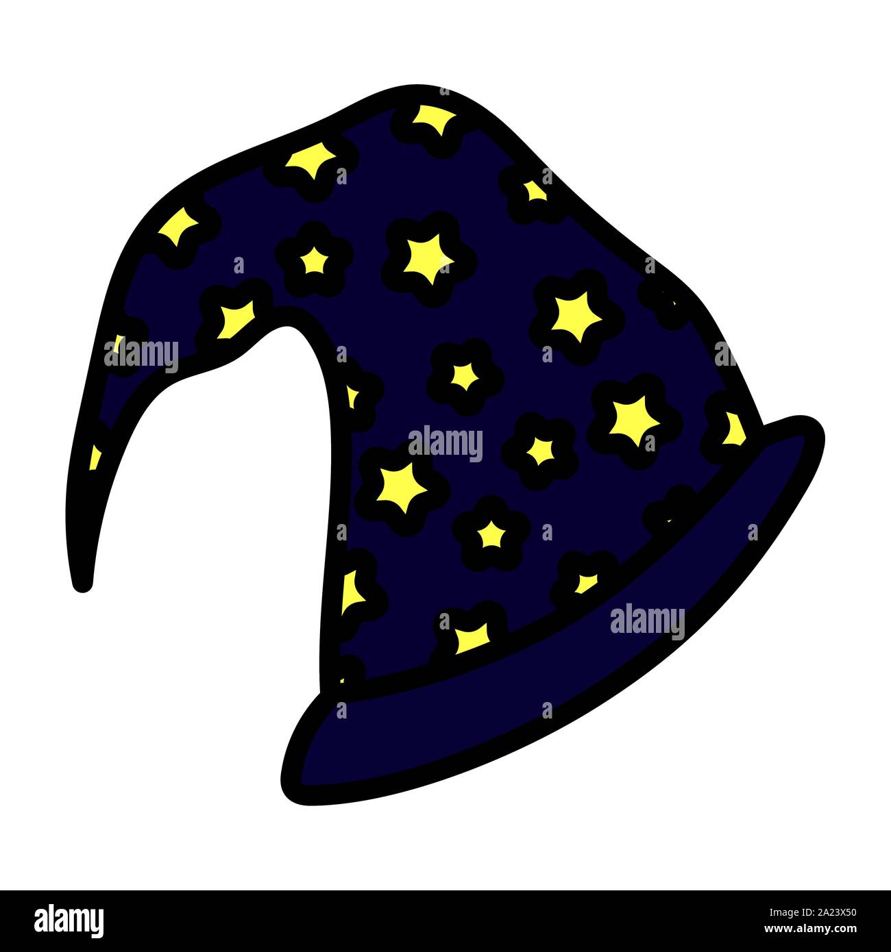 witch hat with stars trick or treat happy halloween vector illustration ...