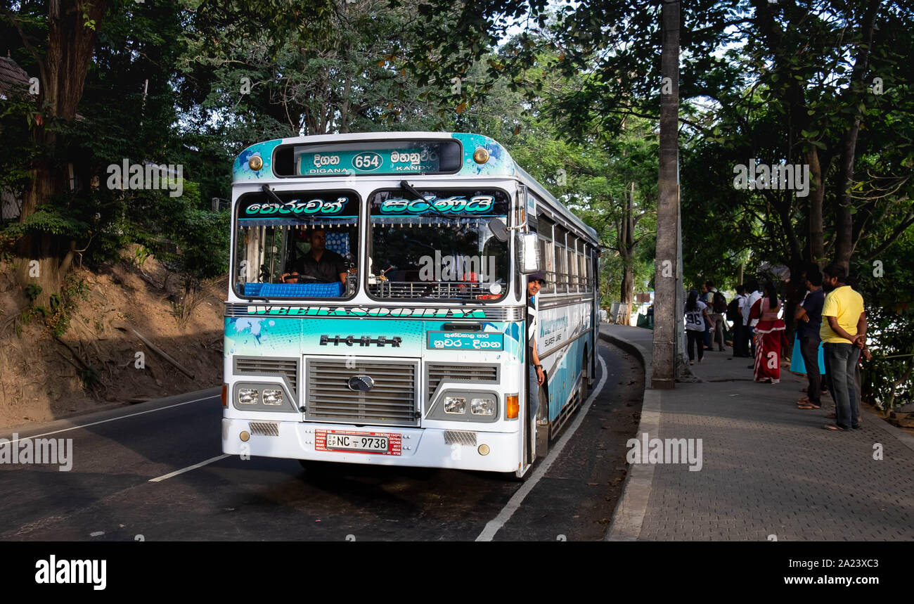 KANDY, SRI LANKA - AUGUST 05, 2019: Most of intercity buses in Sri ...