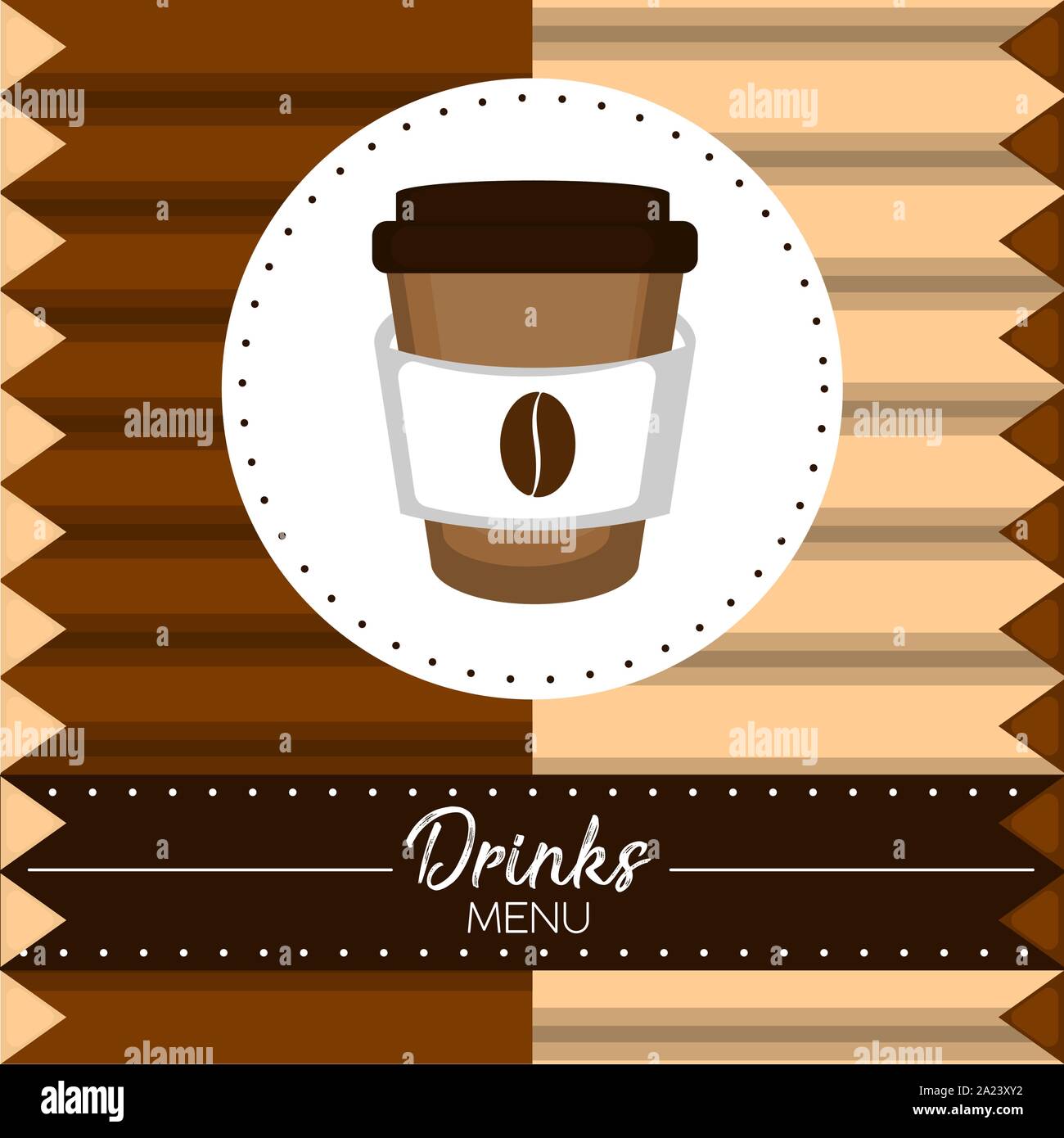 Drinks menu with a coffe paper cup - Vector illustration Stock Vector ...