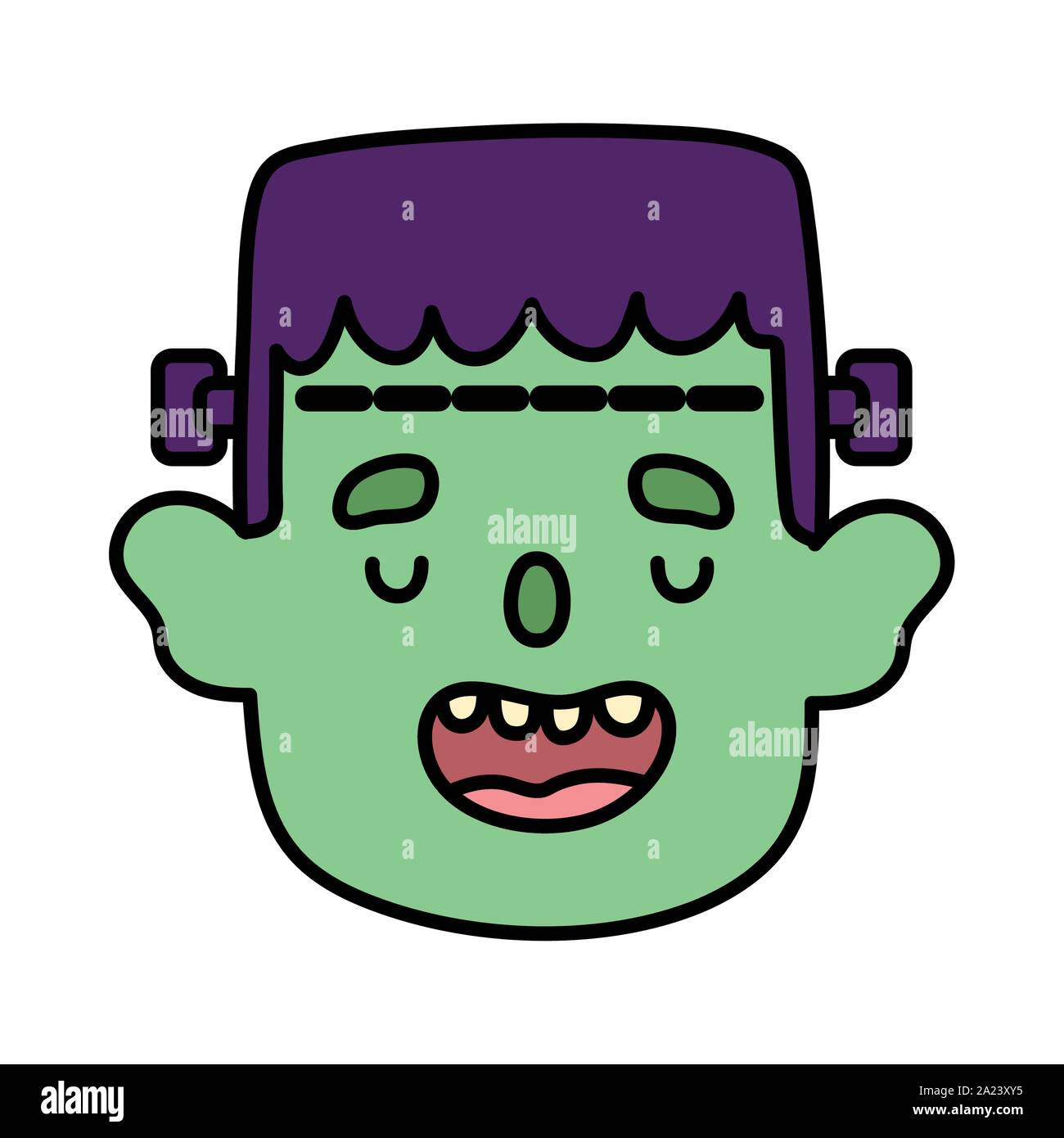 frankenstein trick or treat happy halloween vector illustration Stock ...