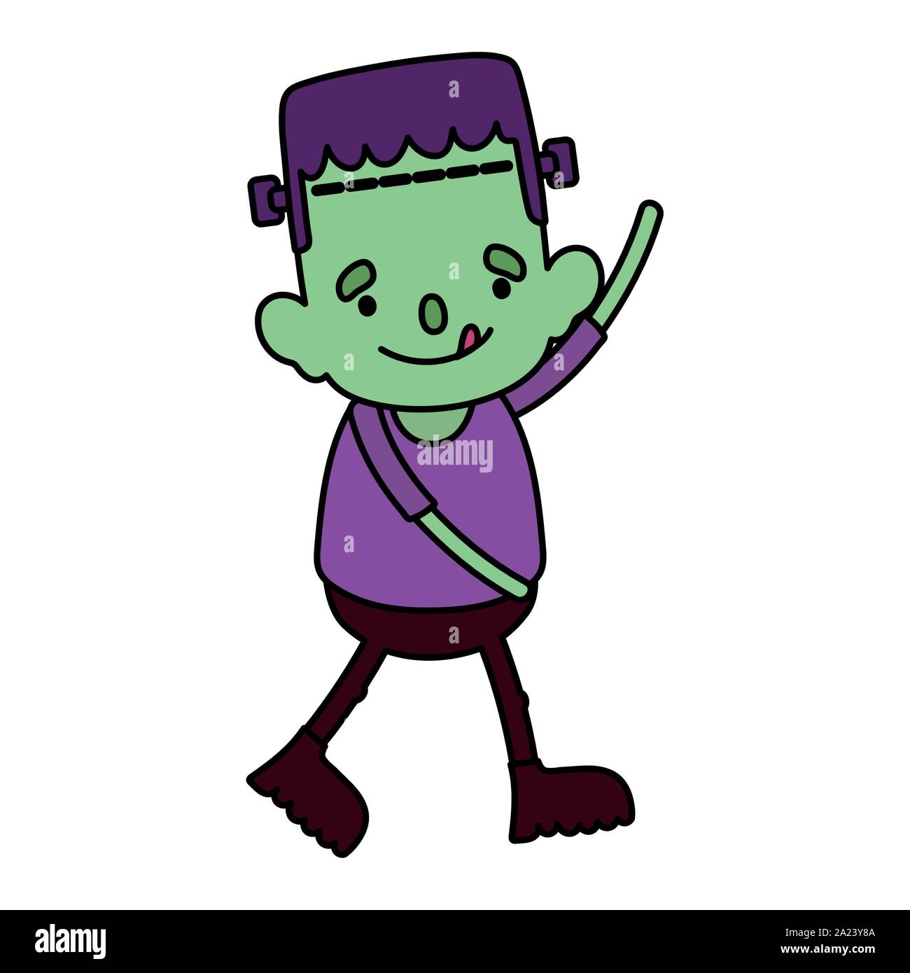frankenstein trick or treat happy halloween vector illustration Stock ...