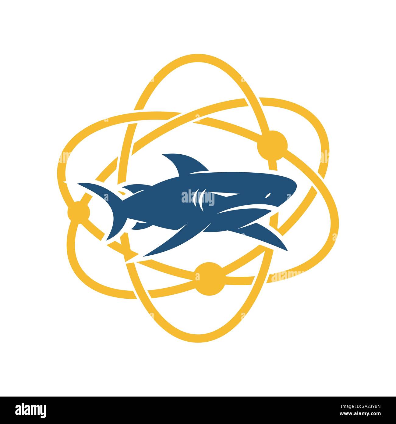 Shark Technology logo design vector isolated illustration Stock Vector ...