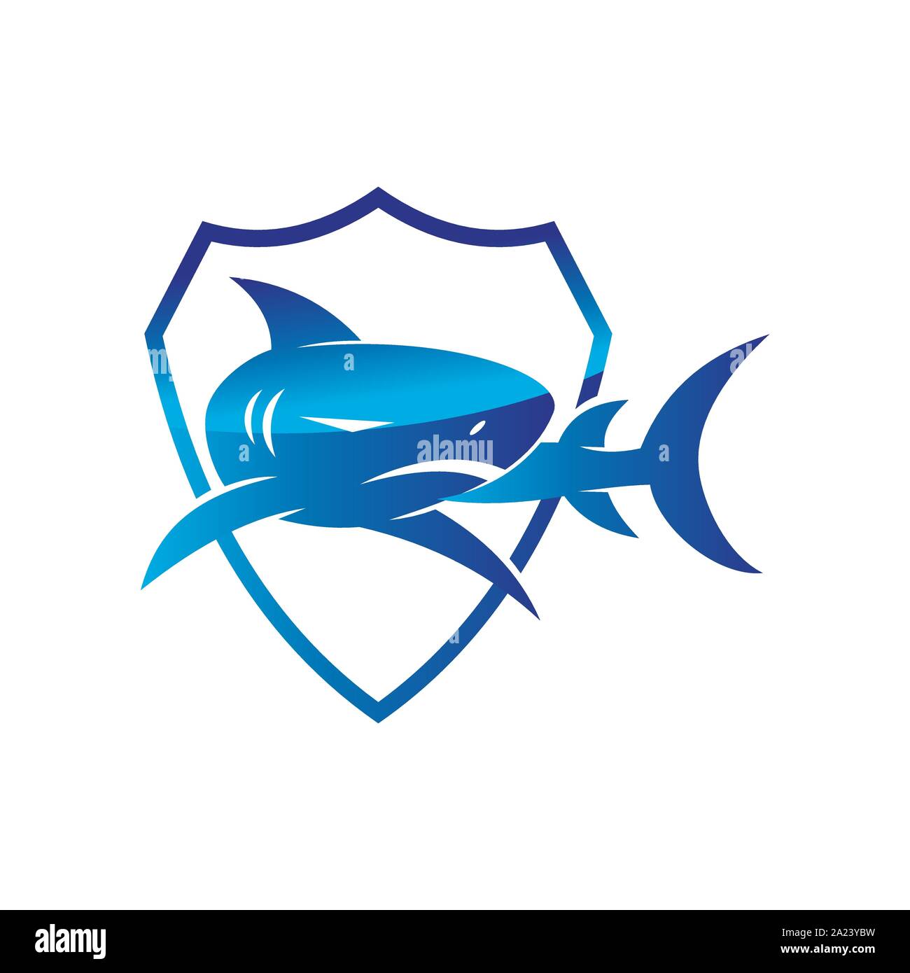 Shark Shield logo design vector isolated illustration concept Stock ...