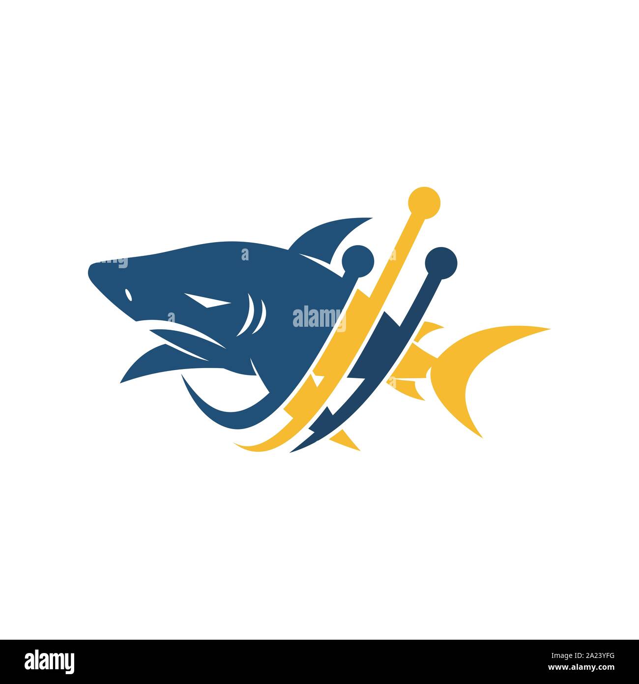 Shark Technology Solution logo design vector isolated template Stock ...