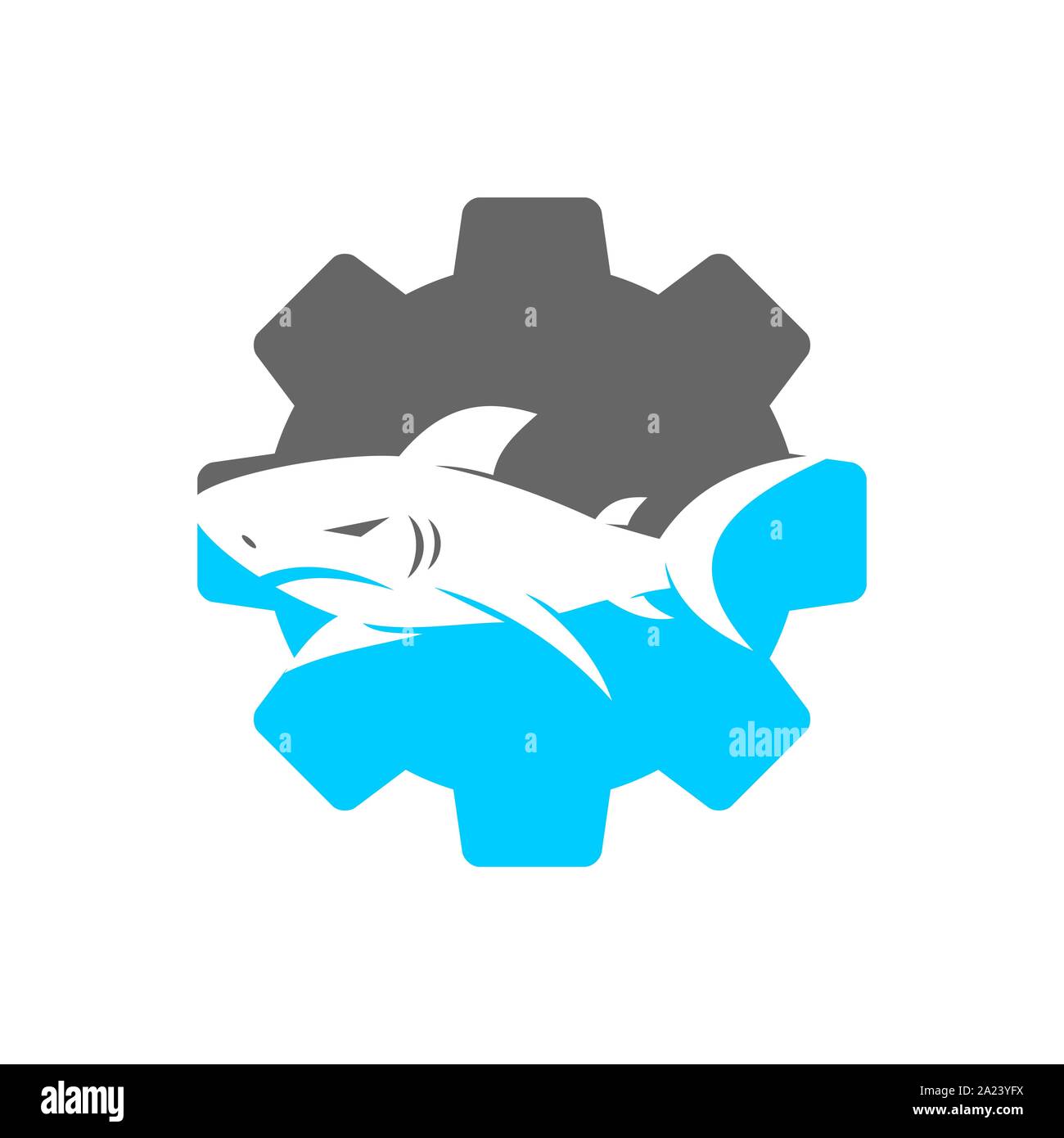Shark Machine logo design vector isolated modern template Stock Vector ...