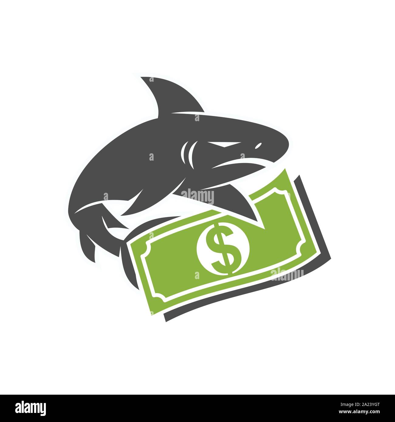Shark Financial logo design vector isolated template Stock Vector Image ...