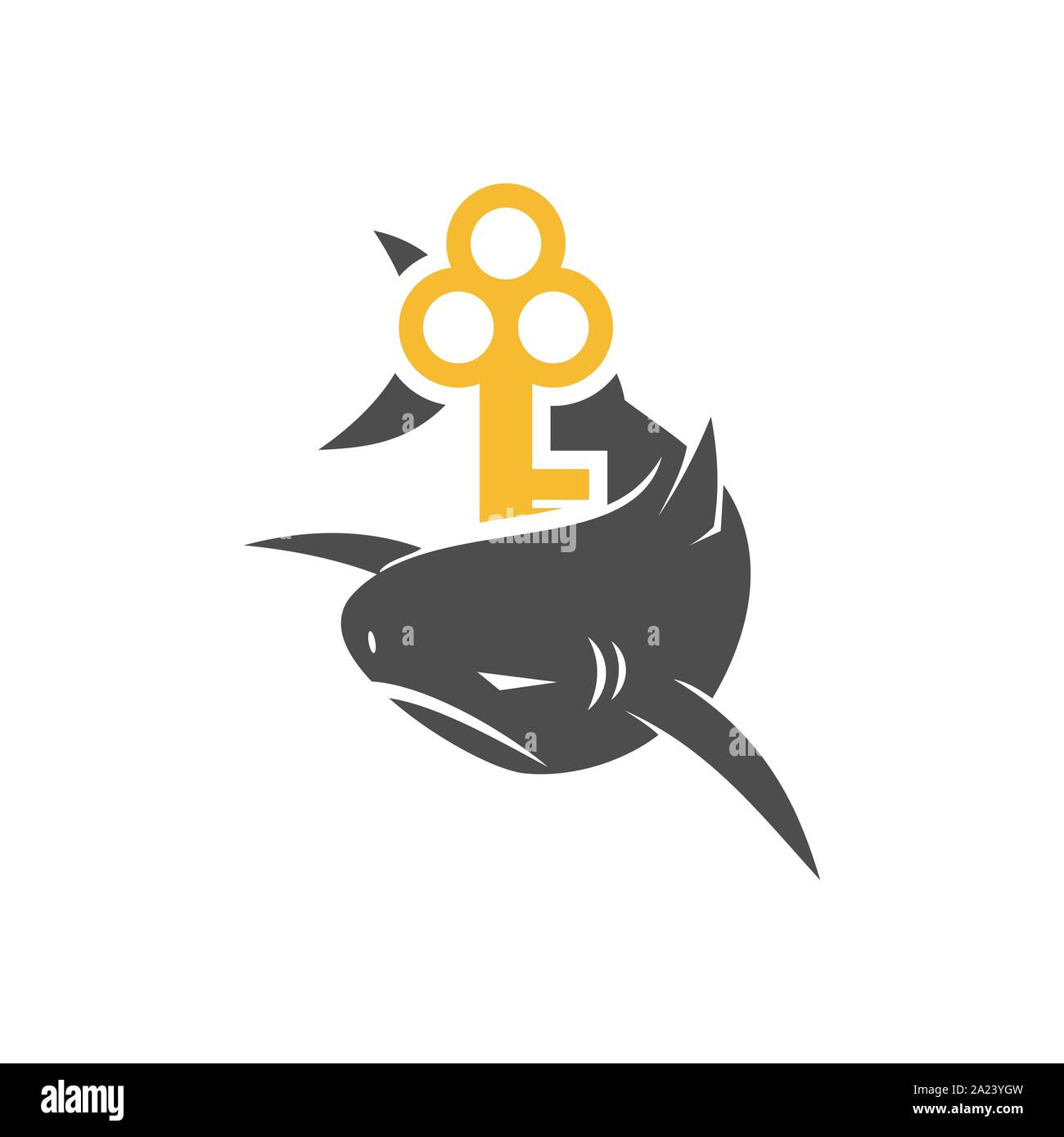 Shark Key logo design vector isolated modern illustration Stock Vector ...