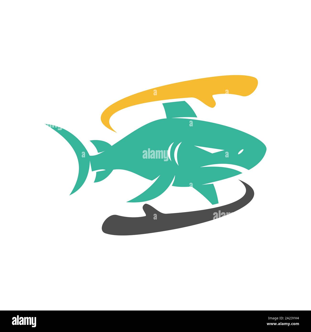 Shark Hand Rotation logo design vector isolated concept template Stock ...