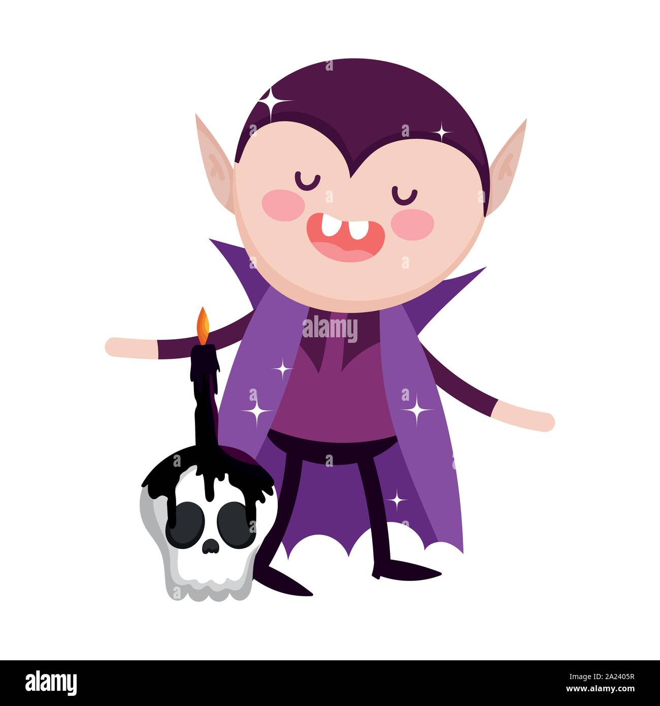 dracula skull with candle trick or treat happy halloween vector ...