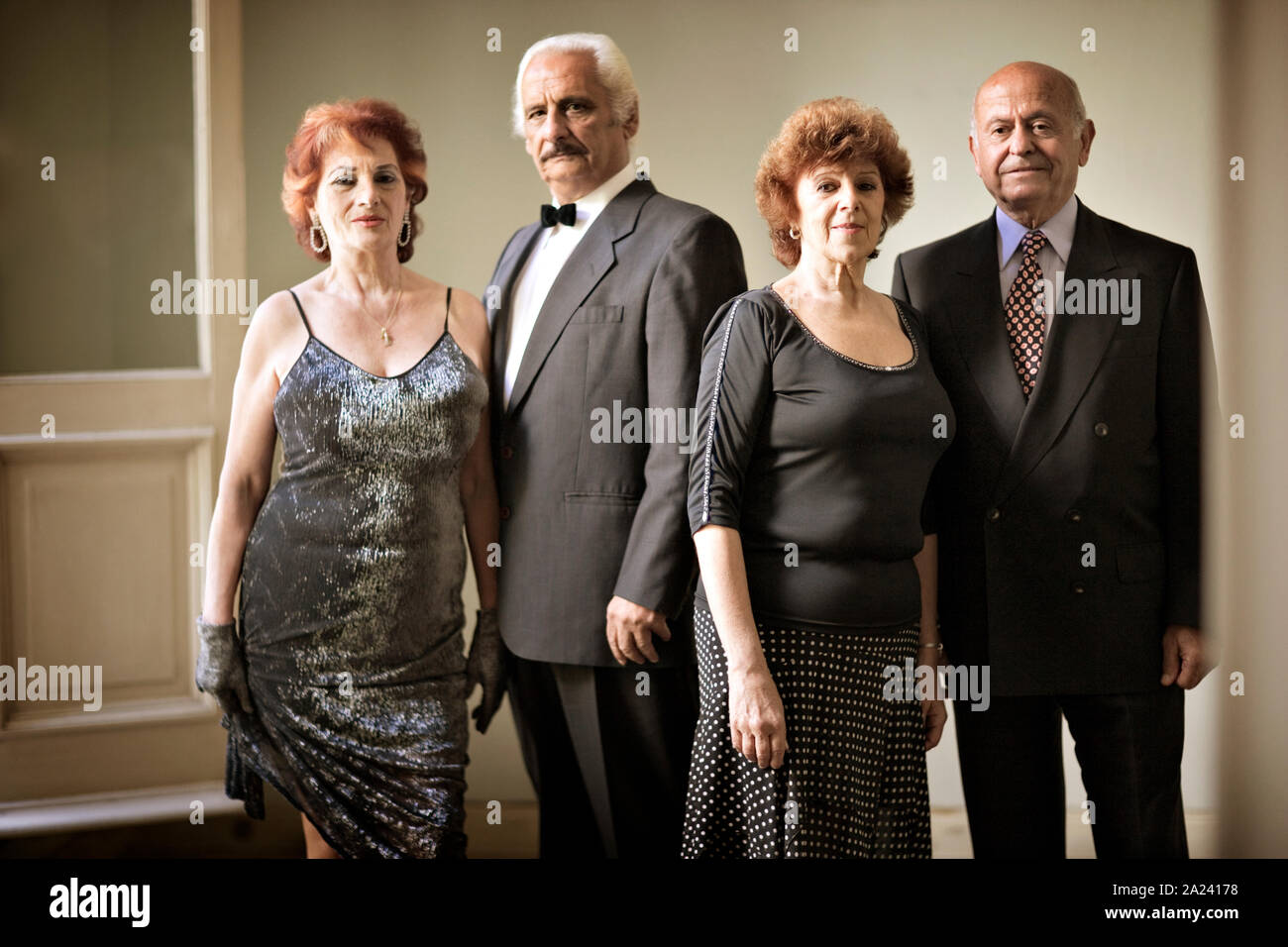 Front view of senior couples posing Stock Photo - Alamy