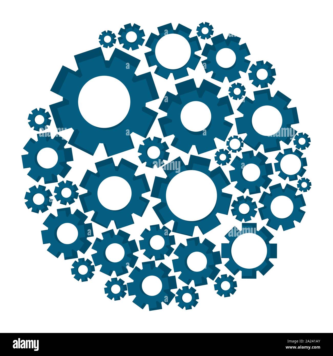 Isolated gear globe image on a white background - Vector Stock Vector ...