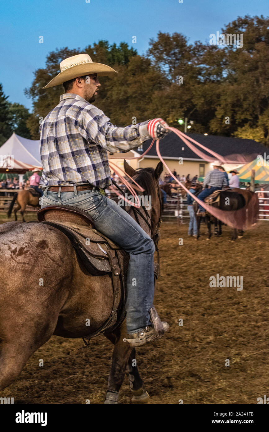 Country fair calf roping contest Stock Photo - Alamy