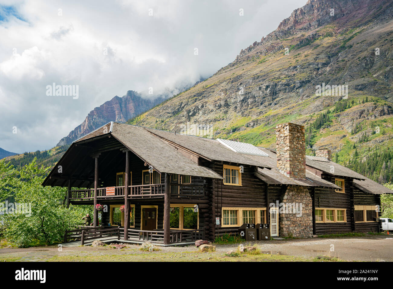 Visitor center of the Two Medicine Lake in Glacier National Park at ...