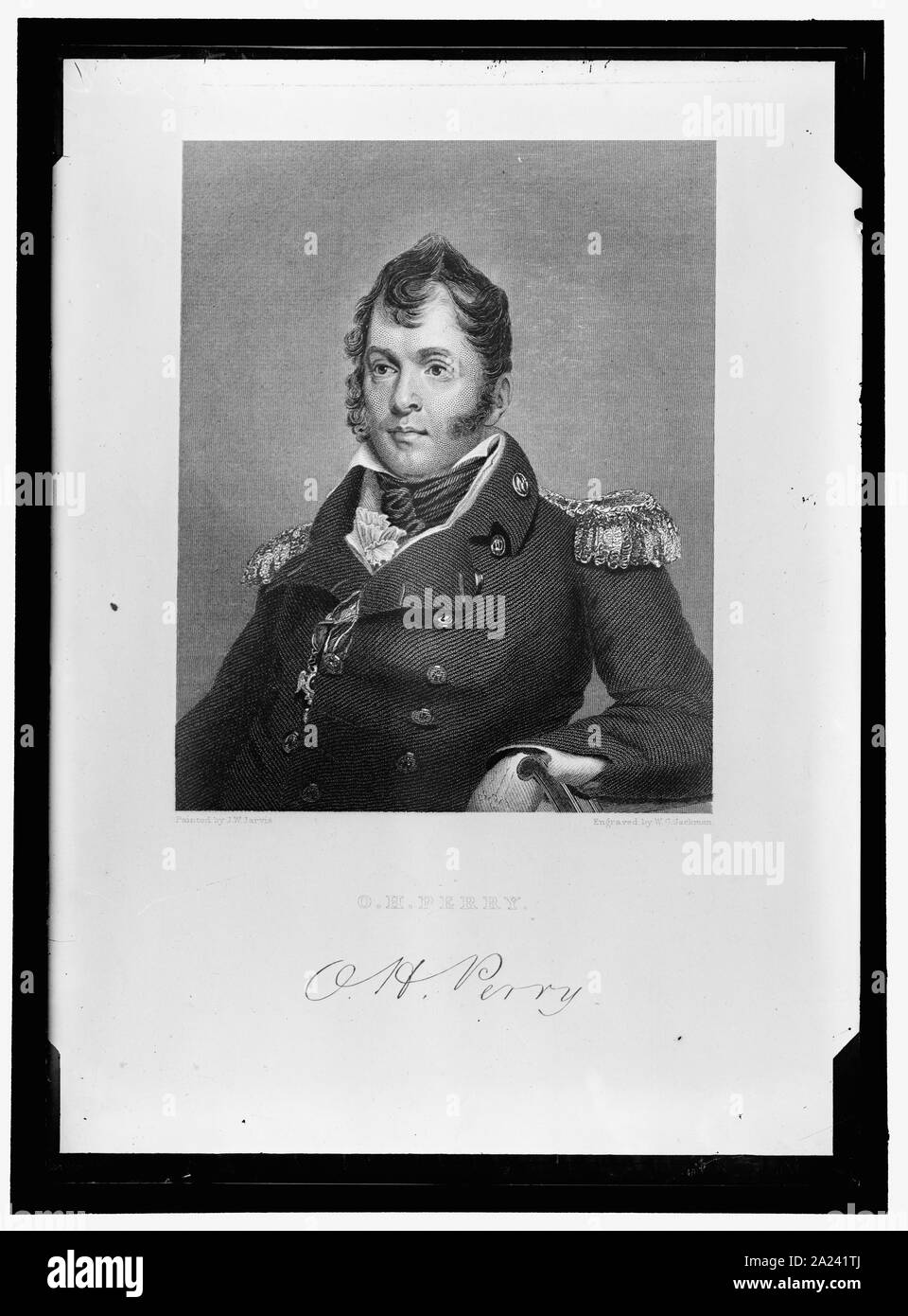 PERRY, OLIVER HAZARD, COMMODORE, U.S.N. ENGRAVED PORTRAIT Stock Photo ...