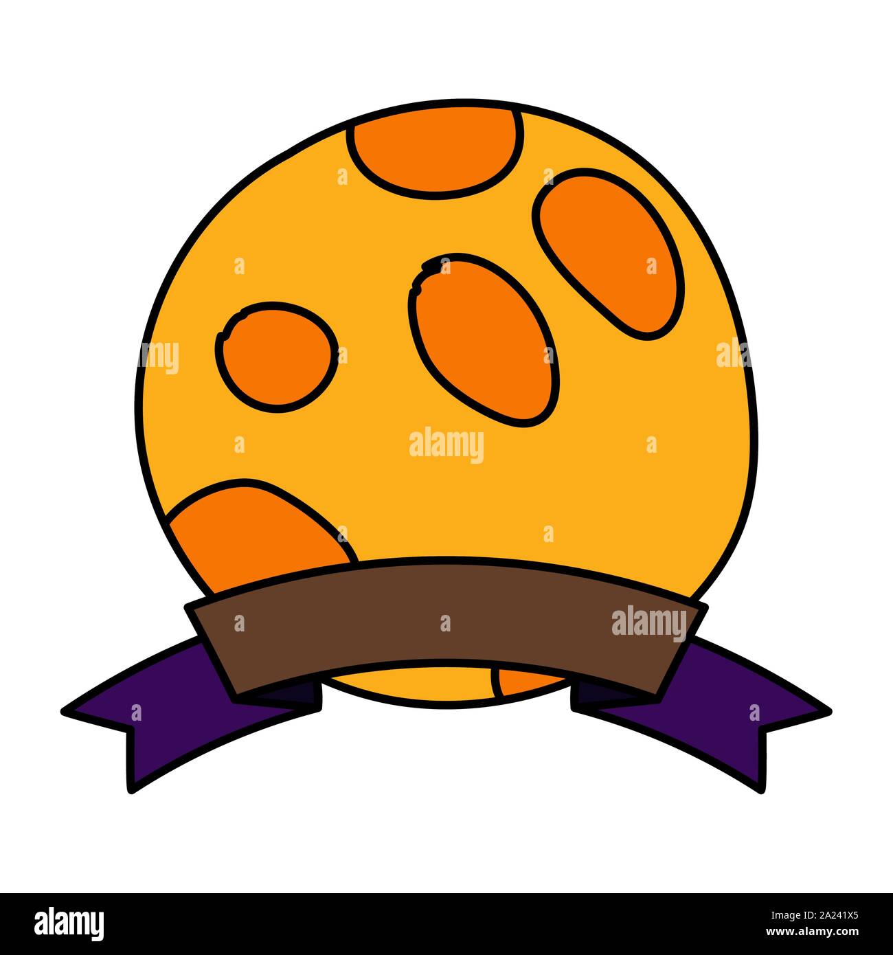 moon ribbon trick or treat happy halloween vector illustration Stock ...