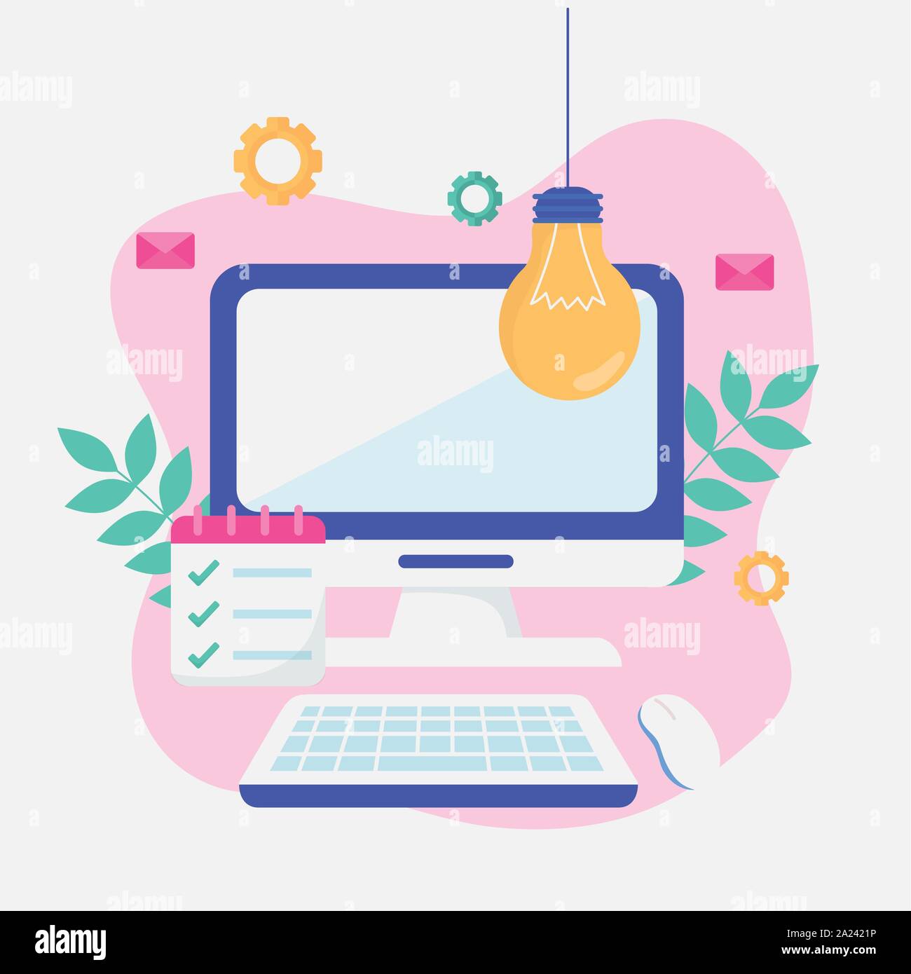 computer creativity check mark school education online image vector ...