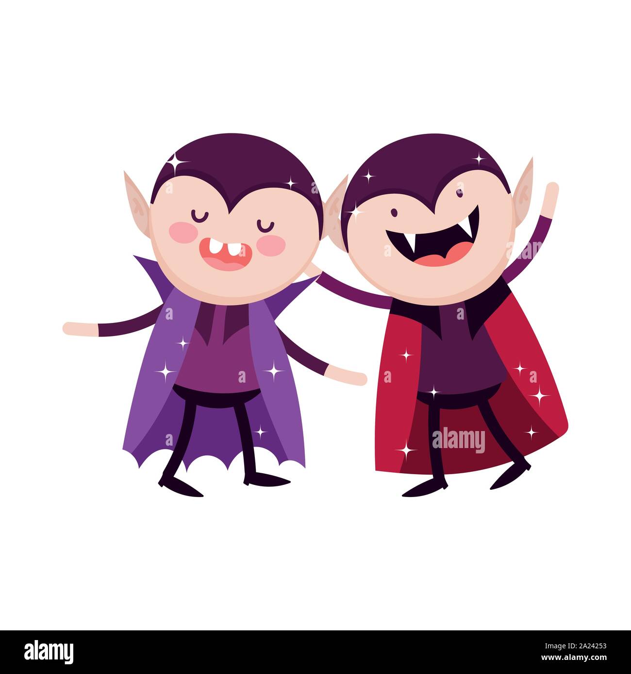 draculas character trick or treat happy halloween vector illustration ...