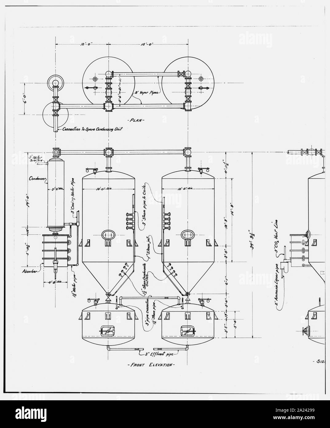 PHOTOCOPY OF DRAWING AMMONIA LEACHING PLANT GENERAL, DOUBLE EFFECT ...