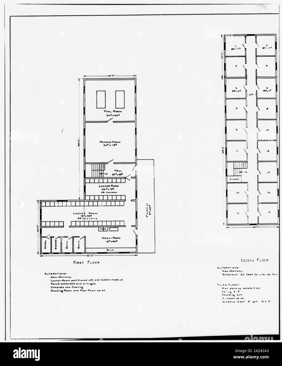 PHOTOCOPY OF DRAWING, BUNKHOUSE NO. 1, PROPOSED ALTERATIONS - Kennecott ...