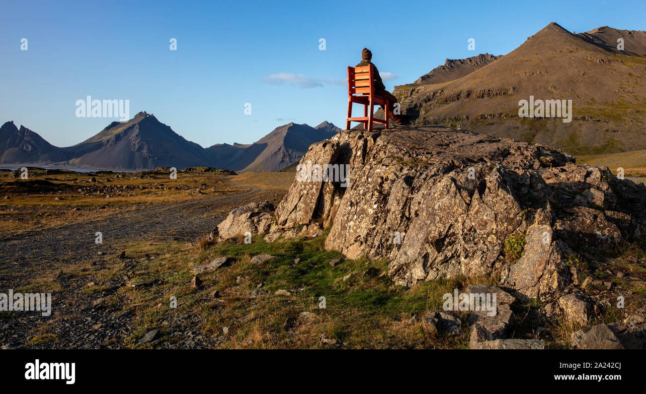 Iceland tourist chair hi-res stock photography and images - Alamy