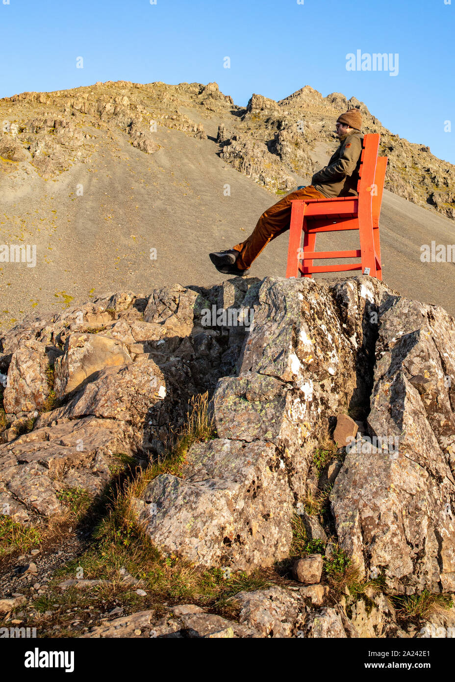 Iceland tourist chair hi-res stock photography and images - Alamy