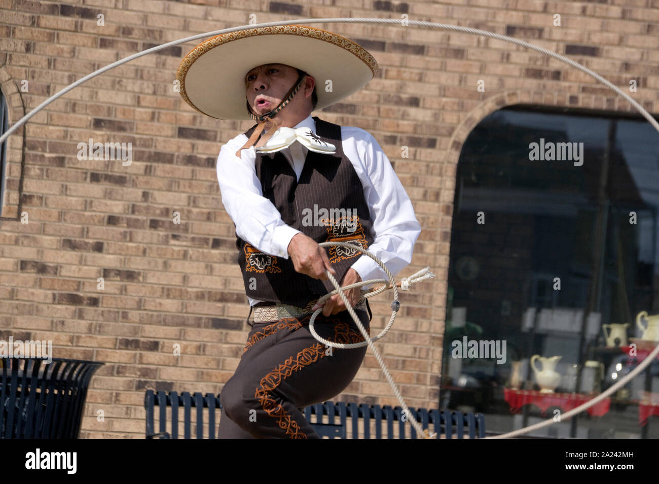 Javier Escamilla performs Texas Skip rope trick at Ethnic Fest street ...